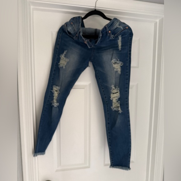 bp | Jeans | Bp Blue Skinny Jeans Distressed Style Cropped New No Tags ...